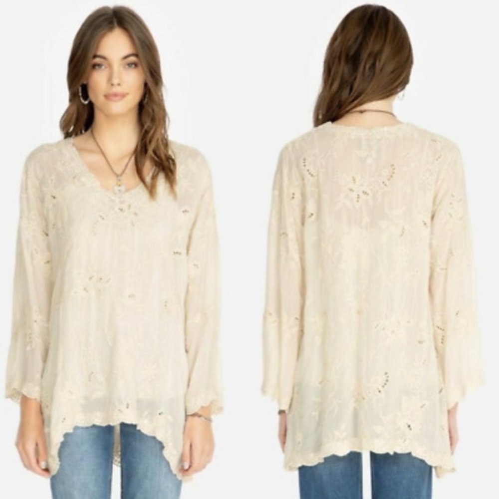 Johnny Was Tunic Cream Embroidered London Tunic - Gem